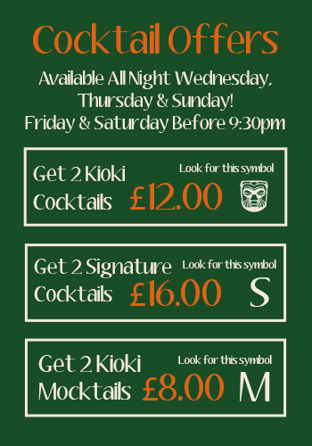 View Our Cocktail Menu Vip Menu Or Summer Menu Kioki Swindon